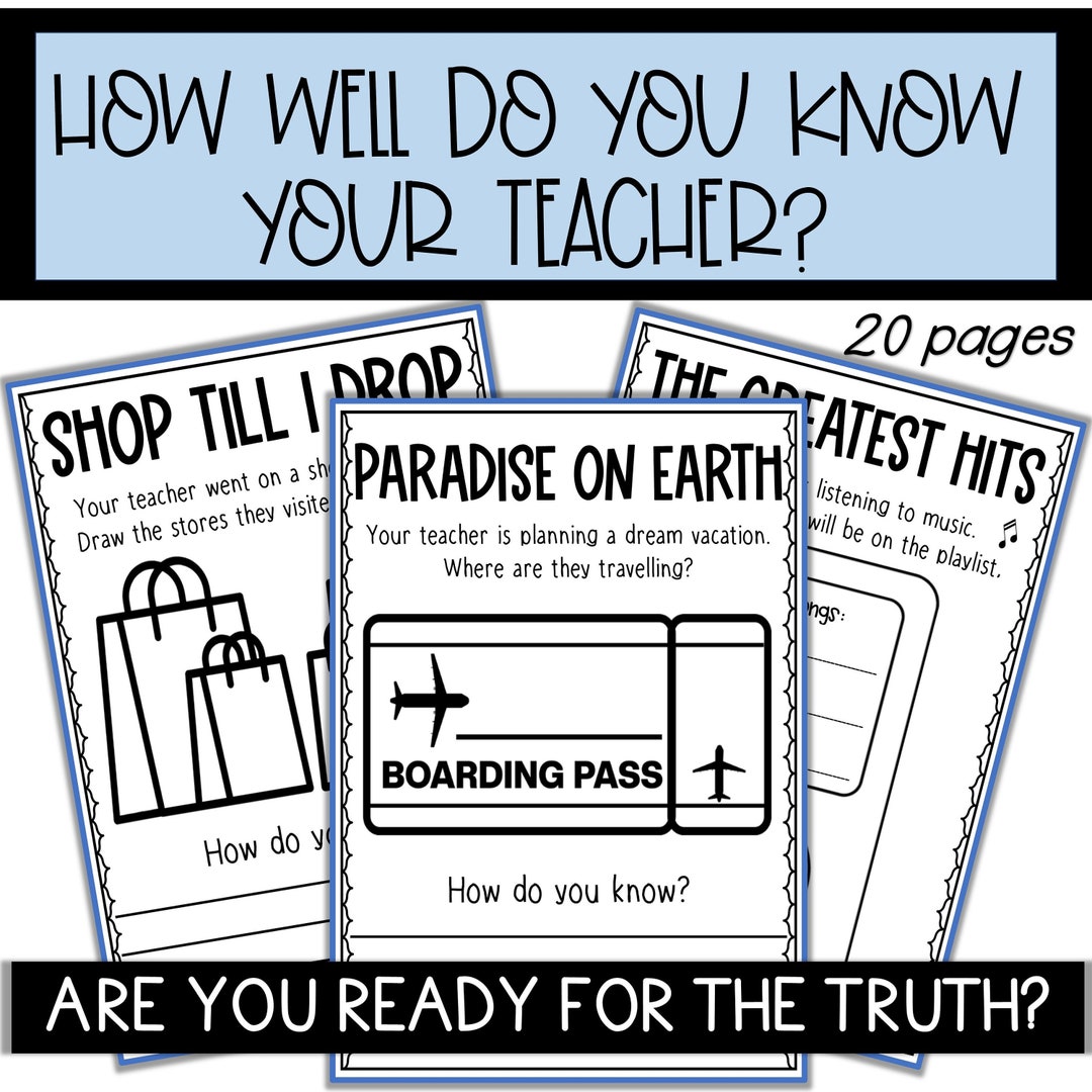 How Well Do You Know Your Teacher? | Making Inferences | End of Year ...