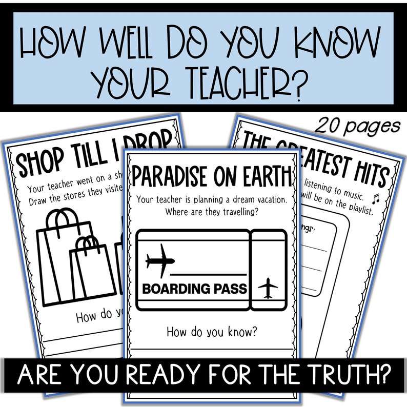 How Well Do You Know Your Teacher? | Making Inferences | End of Year ...