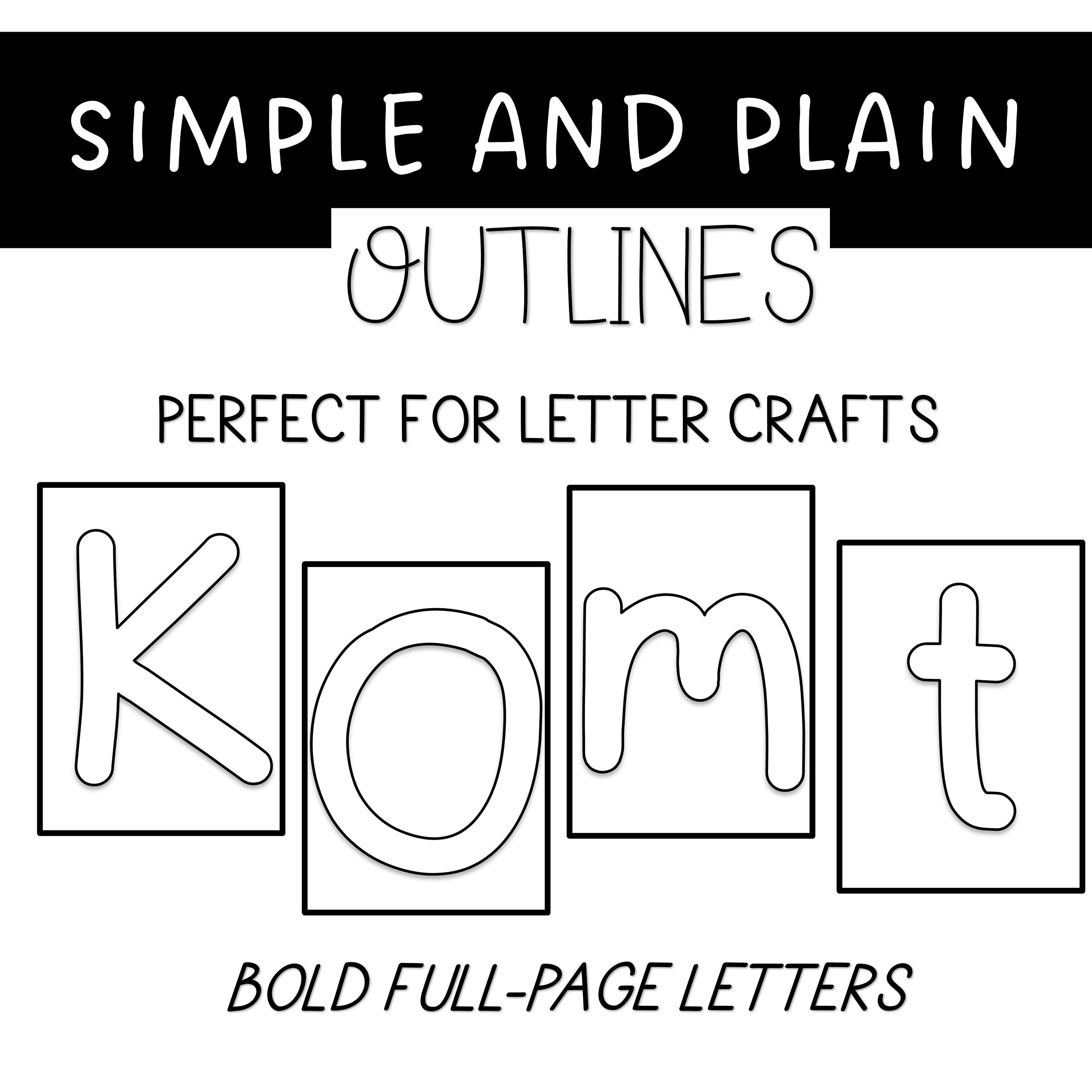 Letter Outlines for Alphabet Craft Templates - Etsy