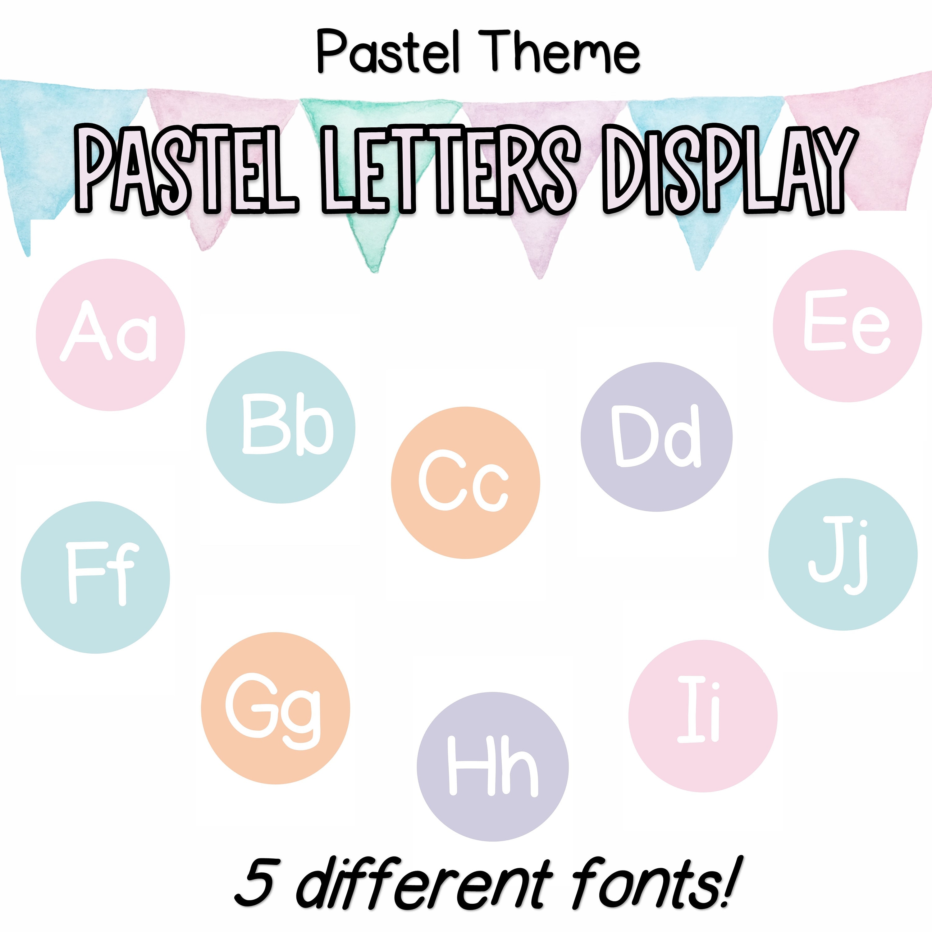 Pastel Alphabet Letters - Etsy