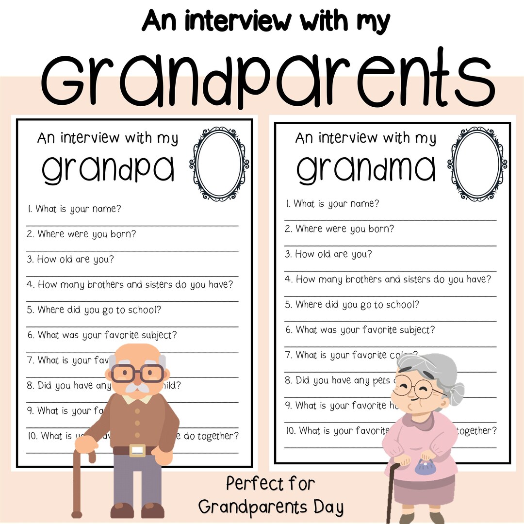 An Interview With My Grandparents / Grandparents Day - Etsy