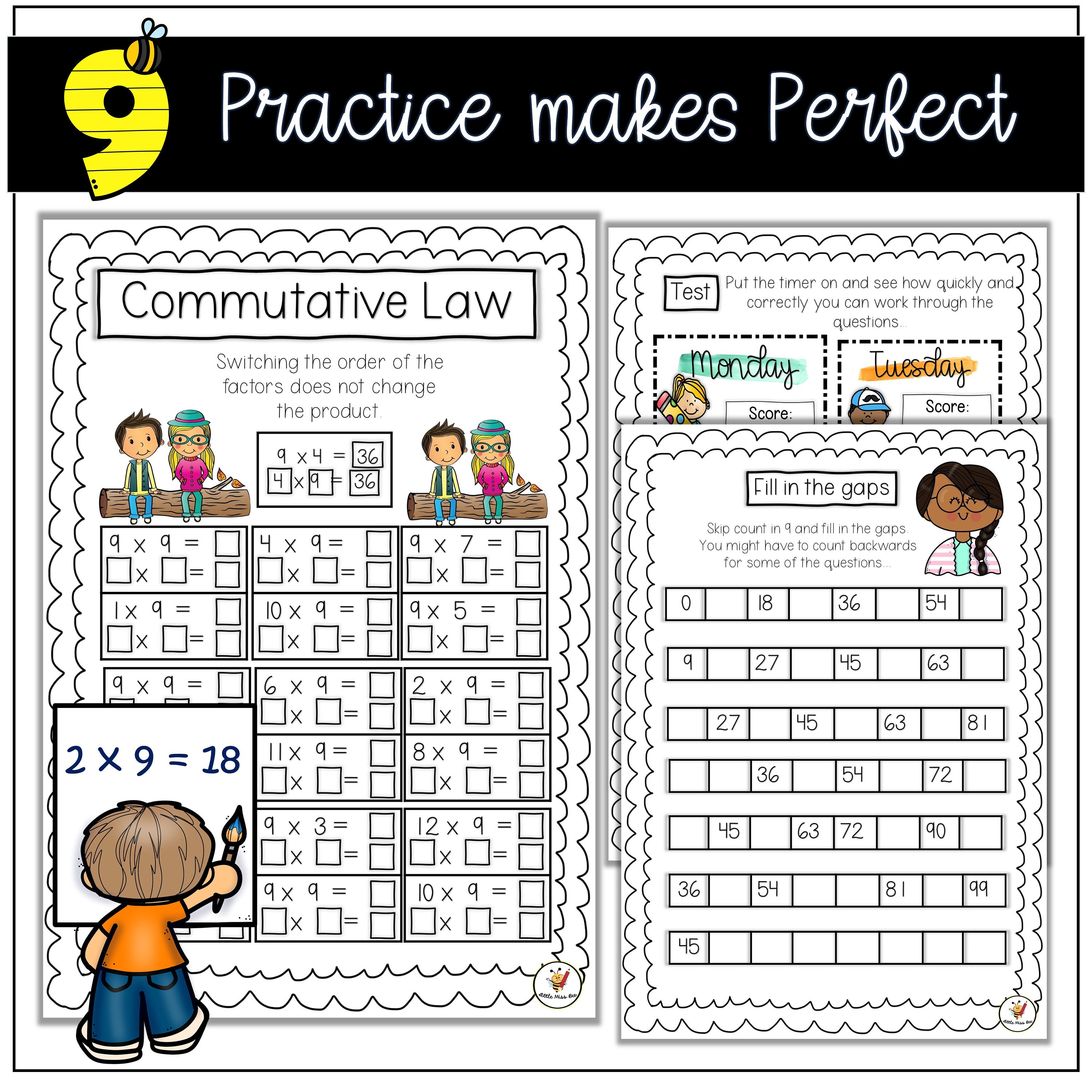 9 Timestable Multiplication Activity Booklet/worksheets/games - Etsy