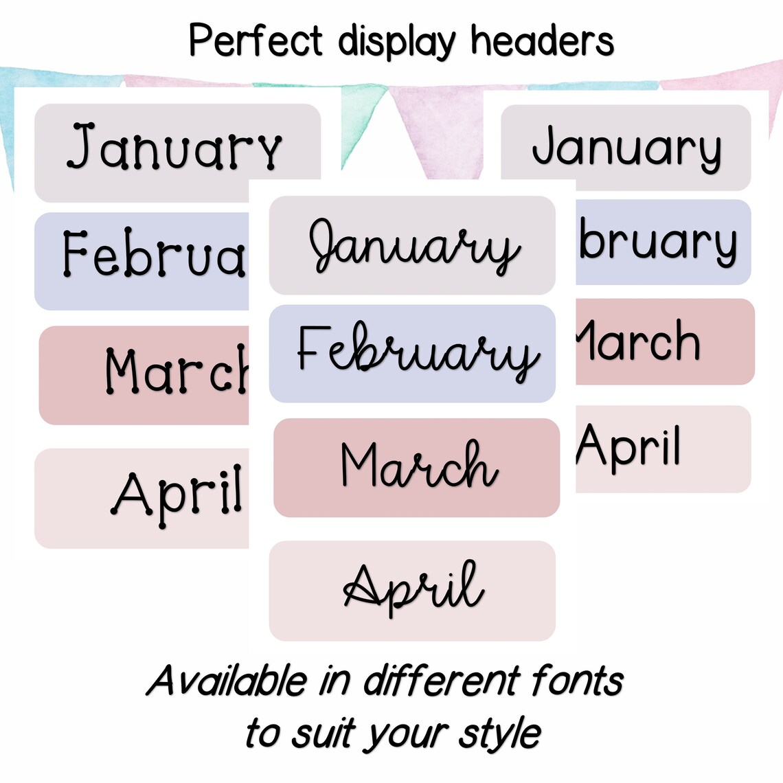 Pastel Days of the Week and Months of the Year Display Labels for ...