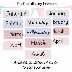 Pastel Days of the Week and Months of the Year Display Labels for ...