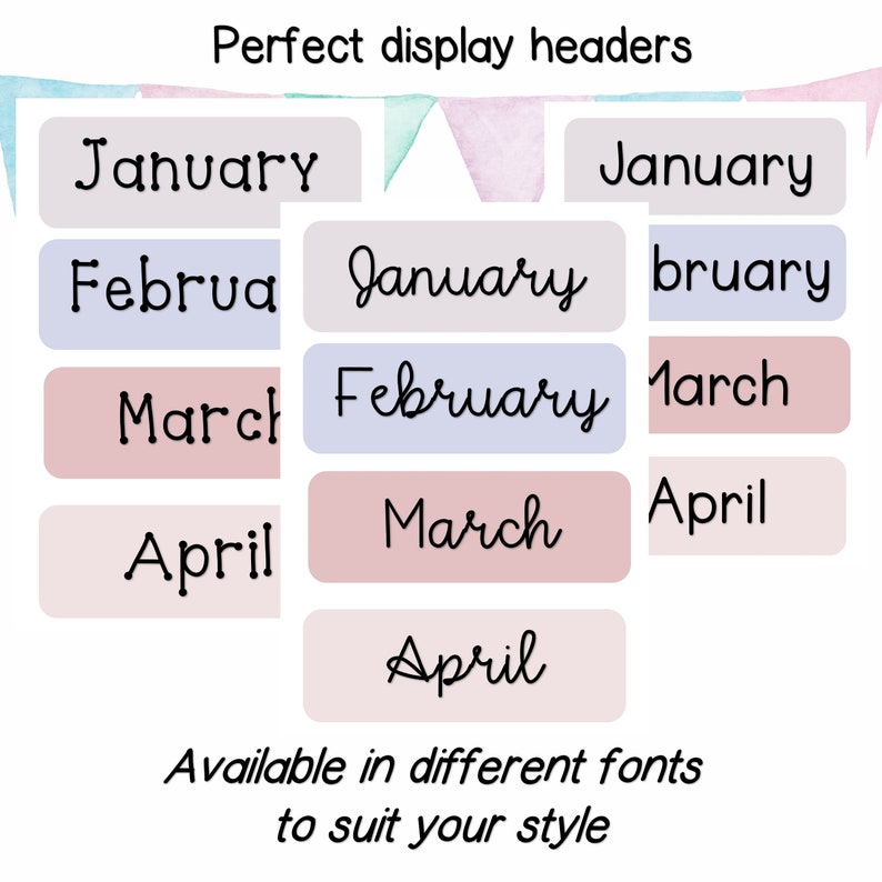 Pastel Days of the Week and Months of the Year Display Labels for ...
