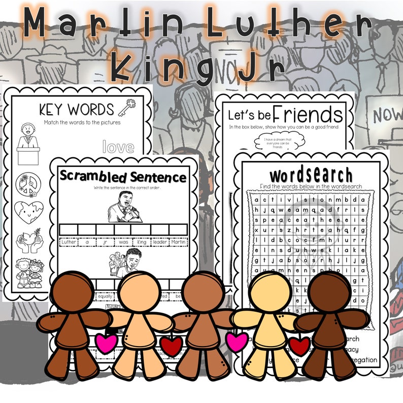 Martin Luther King Grade 1 Activities - Etsy