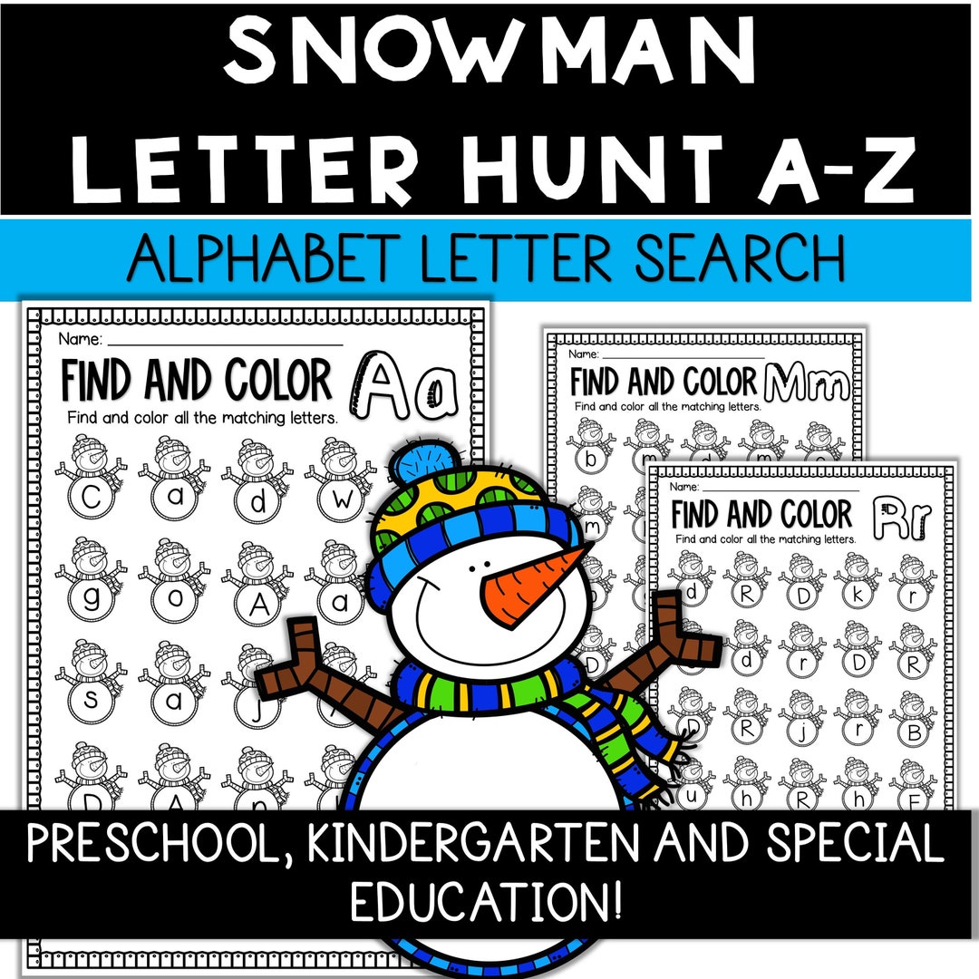 Alphabet Letters Recognition/ Snowman Letter Hunt - Etsy