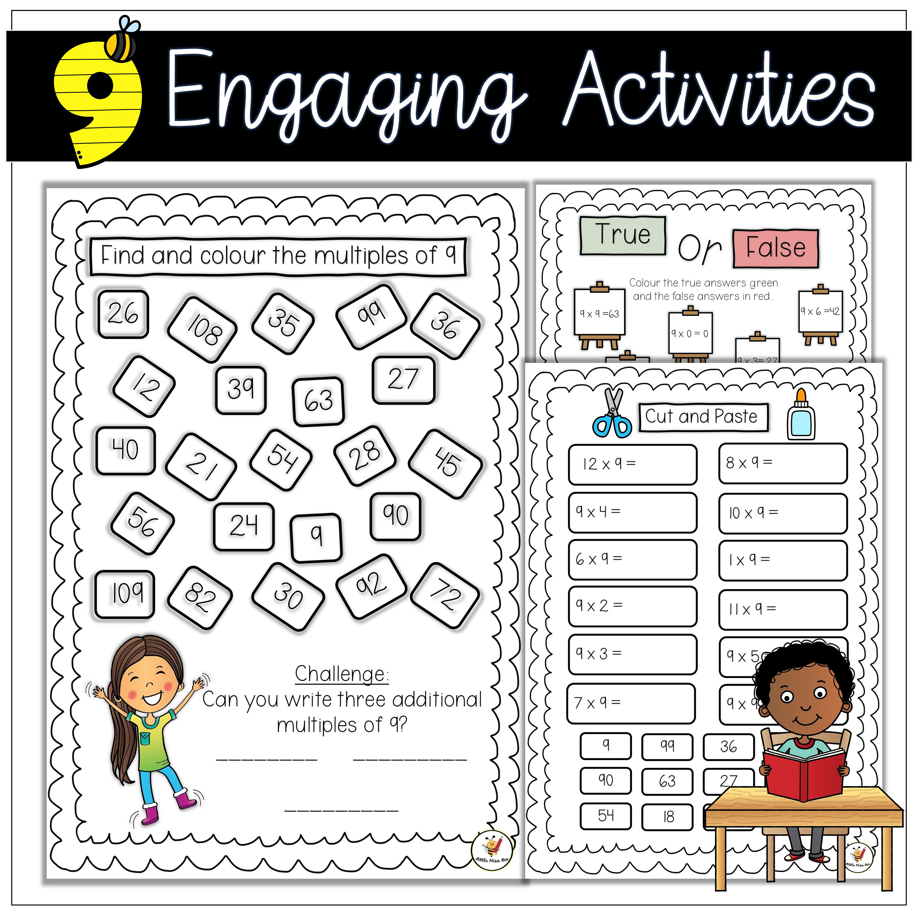 9 Timestable Multiplication Activity Booklet/worksheets/games - Etsy