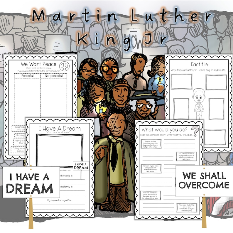 Martin Luther King Activities/worksheets - Etsy