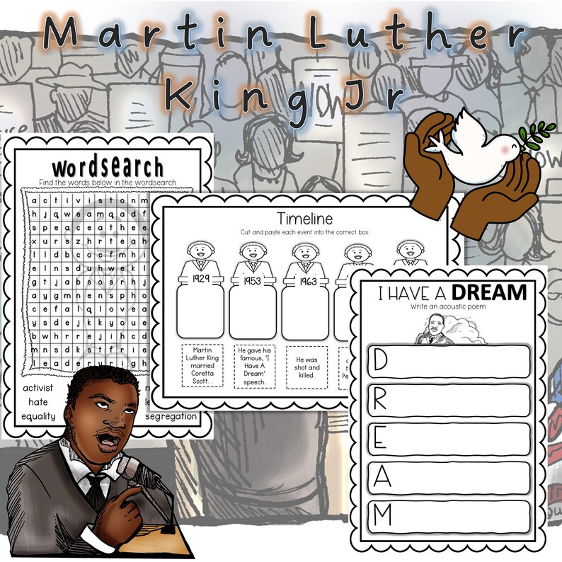 Martin Luther King Activities/worksheets - Etsy