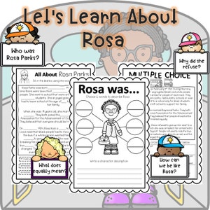 Rosa Parks Activities/worksheets for Kids - Etsy