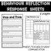 Behavior Reflection Response Sheet /parent Communication/ Behavior Log - Etsy