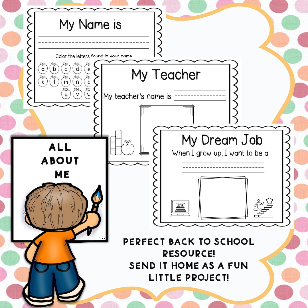 All About Me- Back to School Activities - Etsy