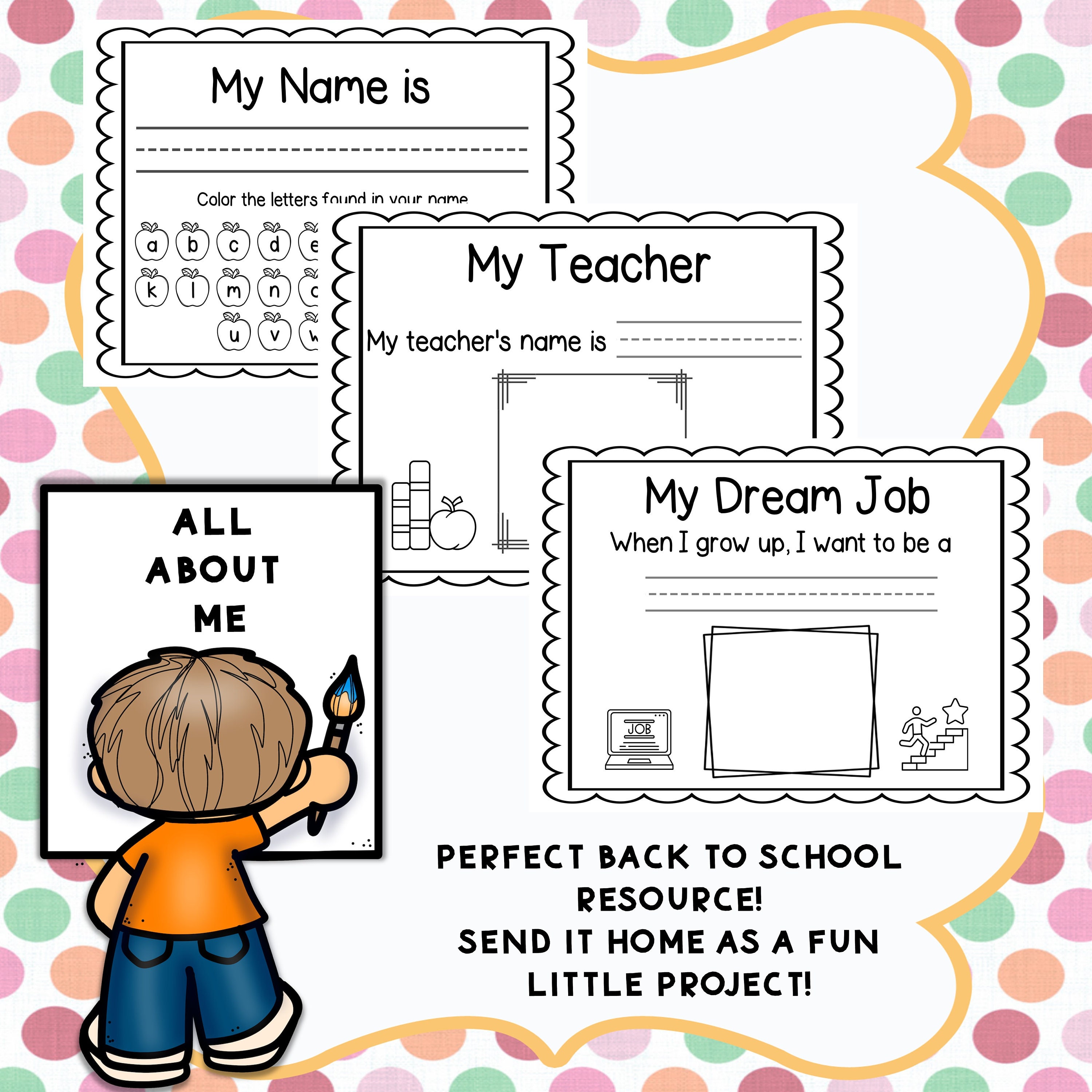 All About Me Back to School Activities - Etsy
