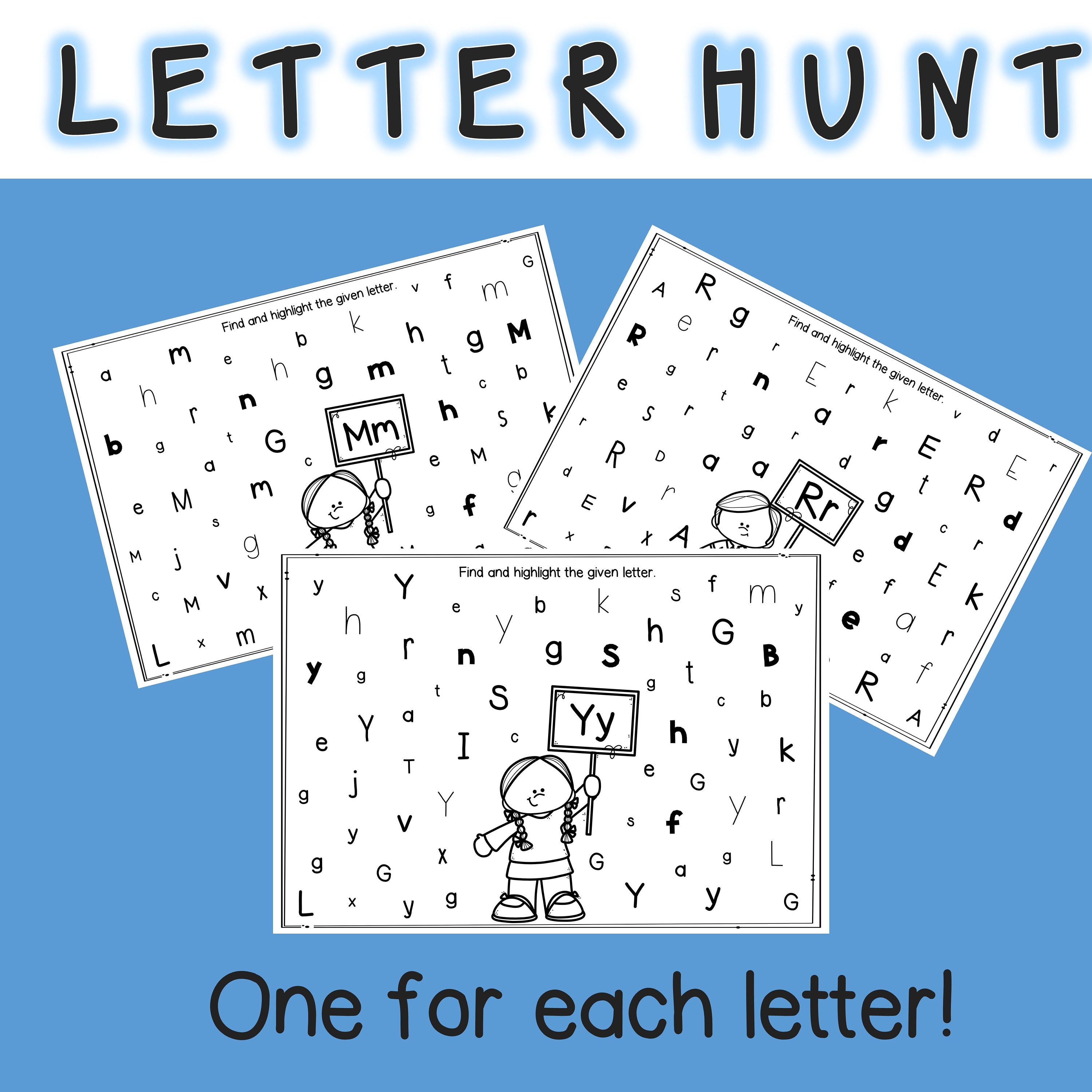 Alphabet Letter Hunt- Upper and Lowercase Letters - Etsy