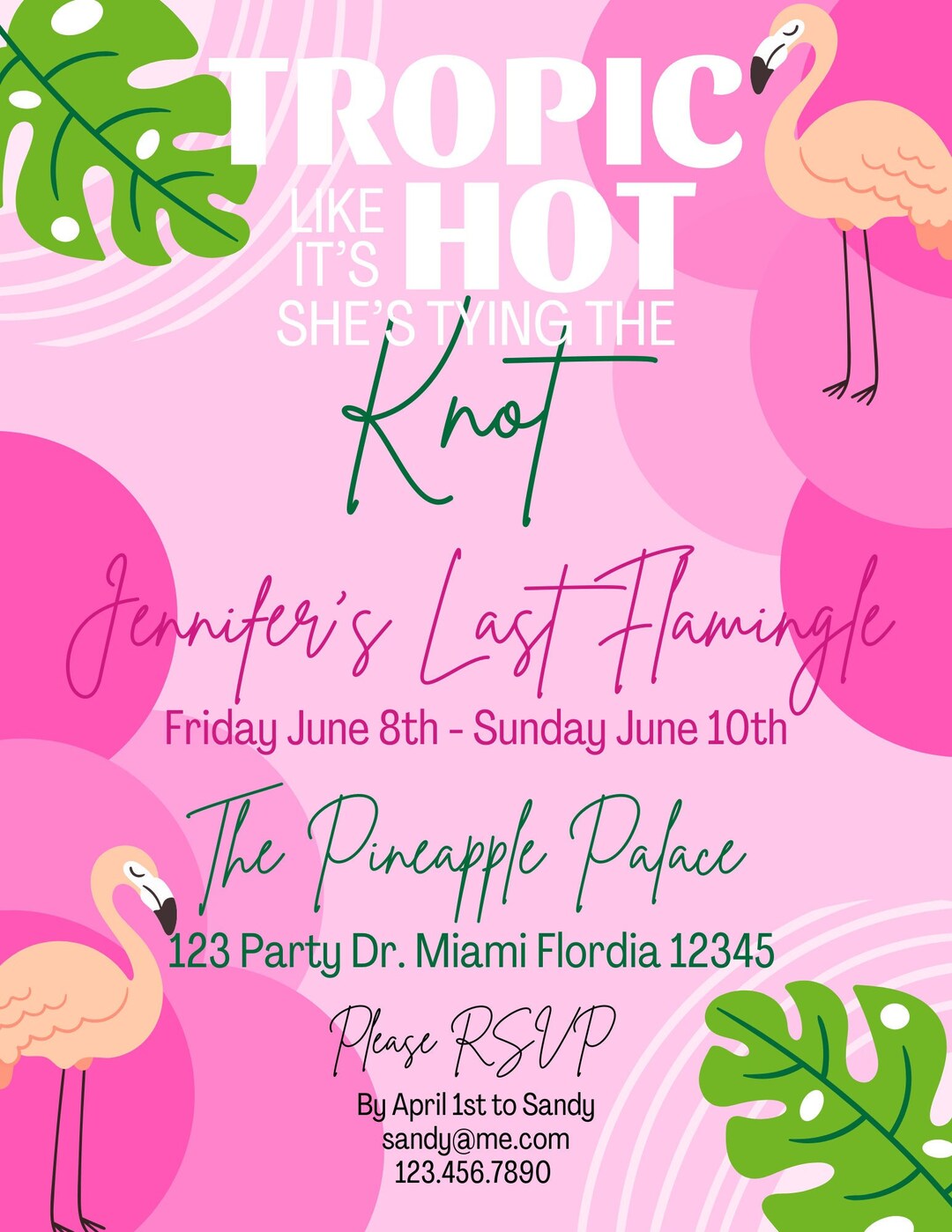 Tropic Like Its Hot Bachelorette Invitation - Etsy