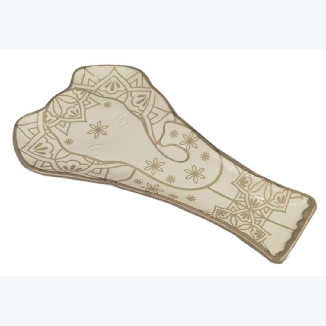 Ceramic Exotic Finds Elephant Spoon Rest With Wood Spoon Set - Etsy