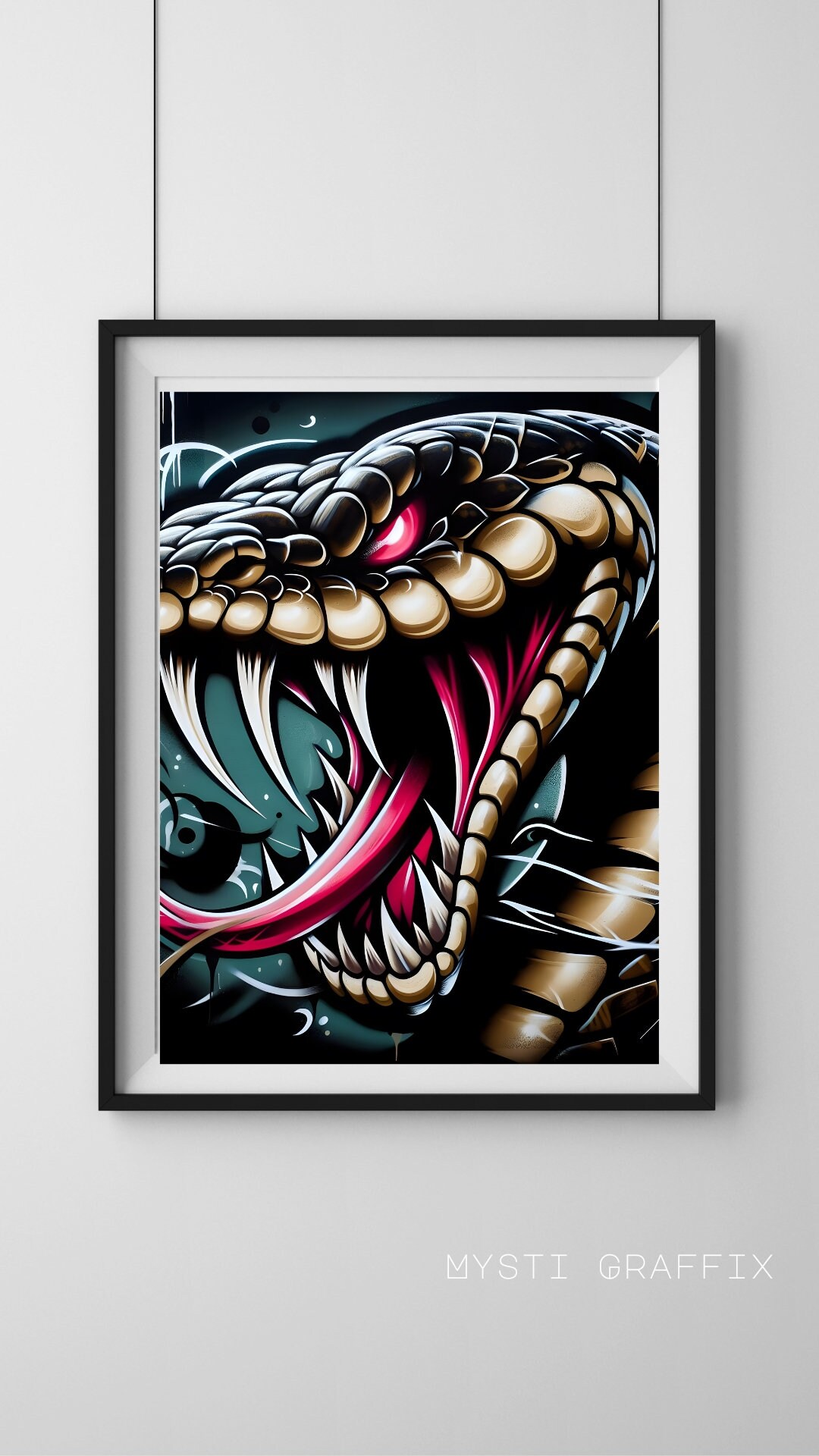 Fierce Snake Poster Digital Art Download - Etsy