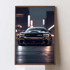 Dodge Challenger Hellcat Poster: Muscle Car Garage Art (digital ...