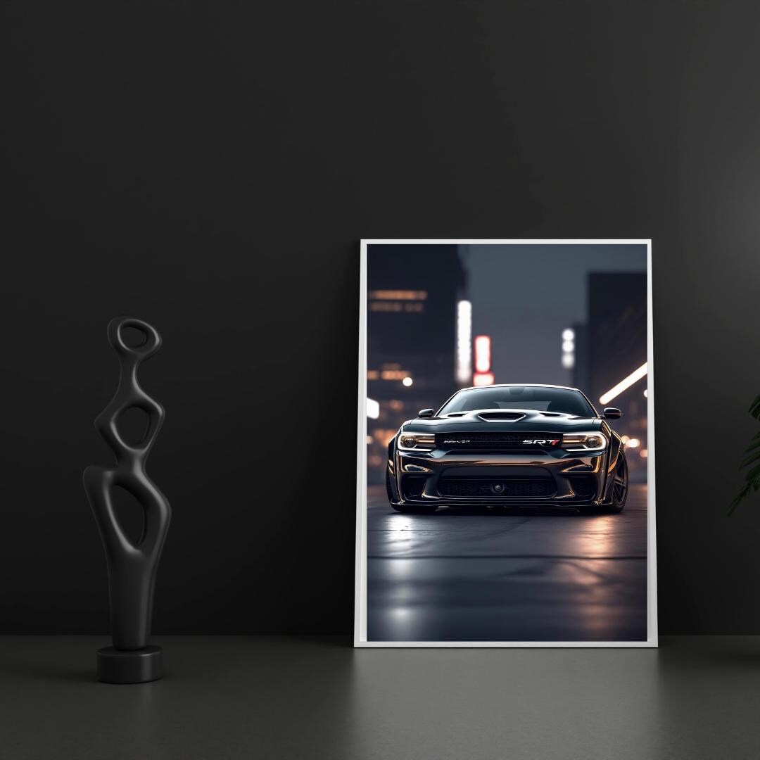 Dodge Challenger Hellcat Poster: Muscle Car Garage Art (digital ...