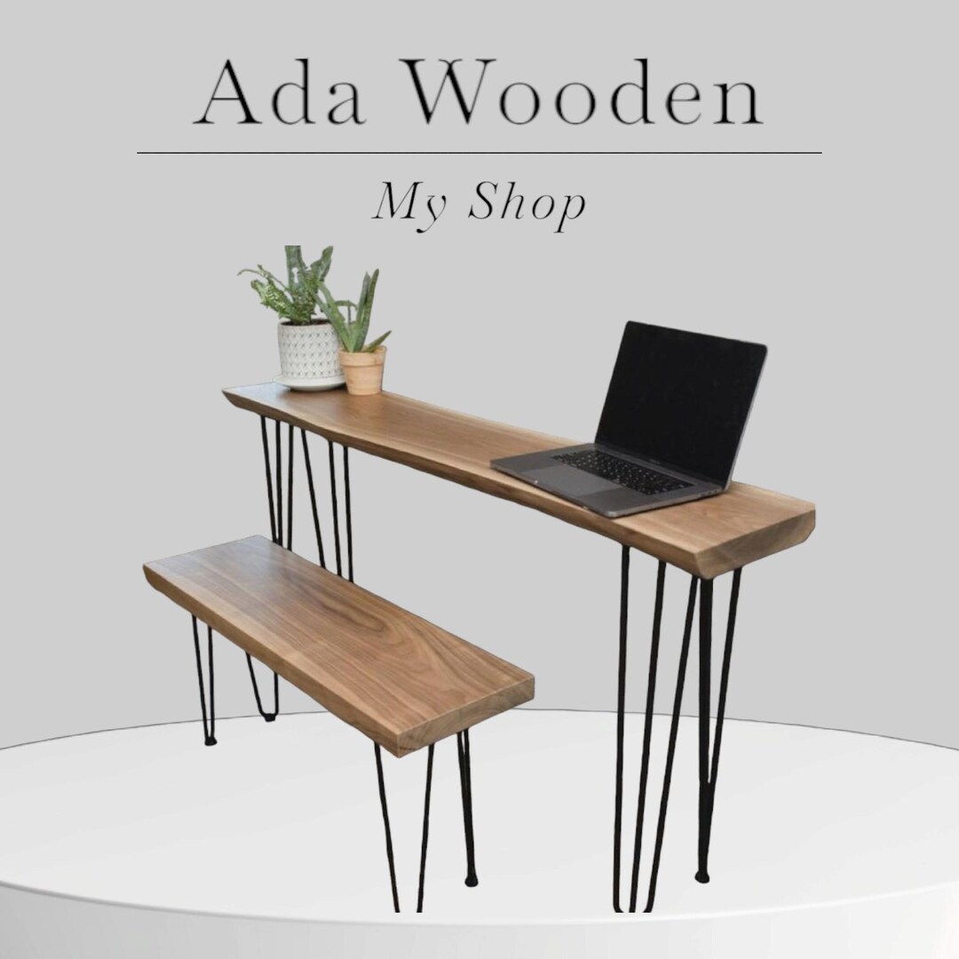 Customizable Walnut Narrow Console Table: Handcrafted Rustic Entryway ...