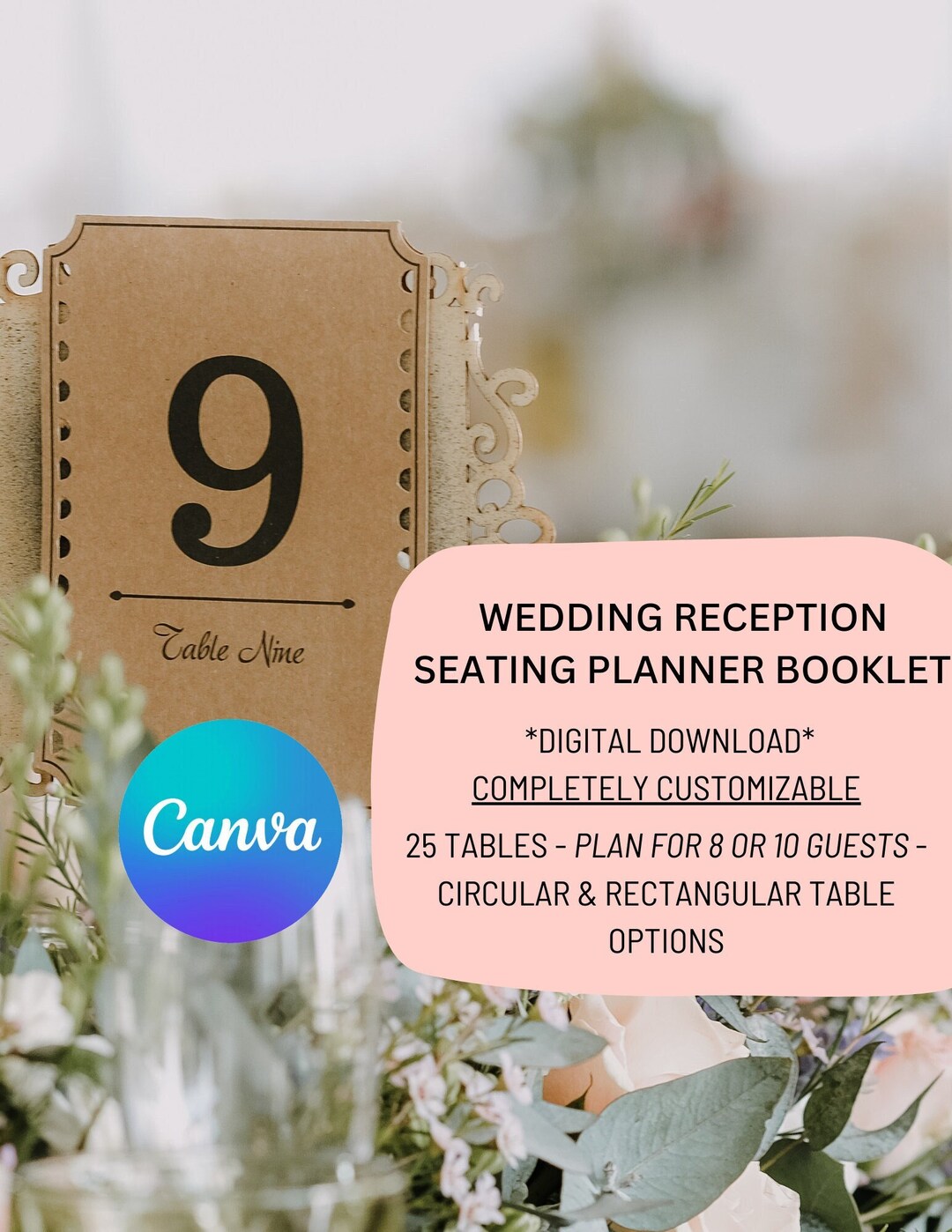 Wedding Seating Chart Planner, Minimalistic Wedding Seating Plan for ...