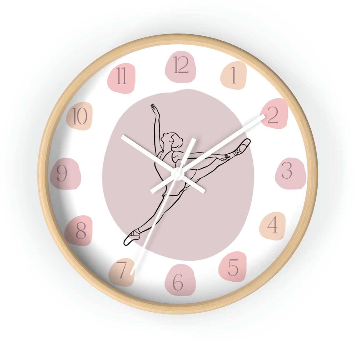 Pink Ballerina Wall Clock Dance Wall Clock Ballet Lover Gift Kids Wall ...