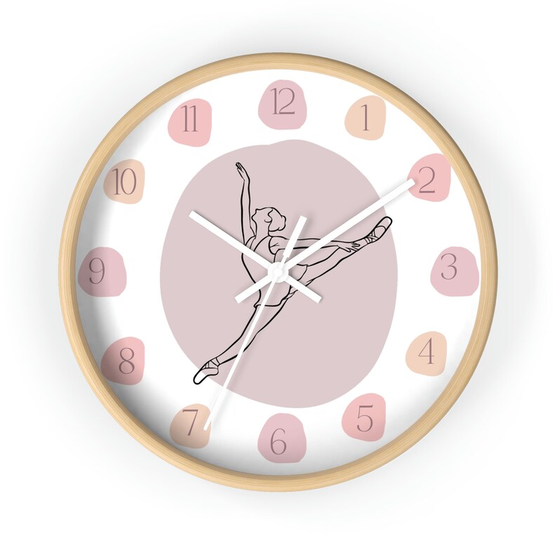 Pink Ballerina Wall Clock Dance Wall Clock Ballet Lover Gift Kids Wall ...