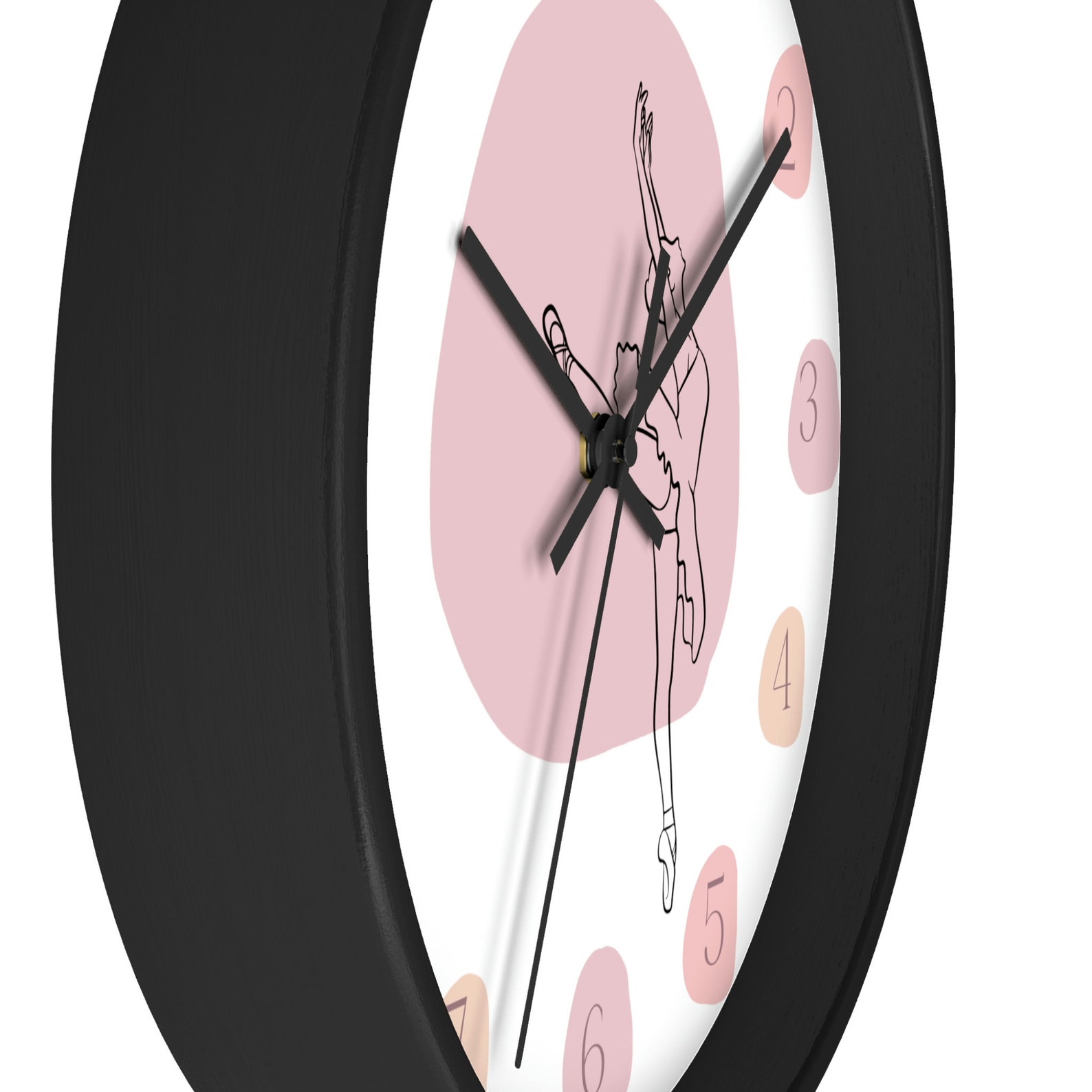 Pink Ballerina Wall Clock Dance Wall Clock Ballet Lover Gift Kids Wall ...