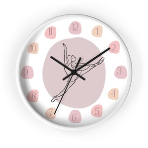 Pink Ballerina Wall Clock Dance Wall Clock Ballet Lover Gift Kids Wall ...