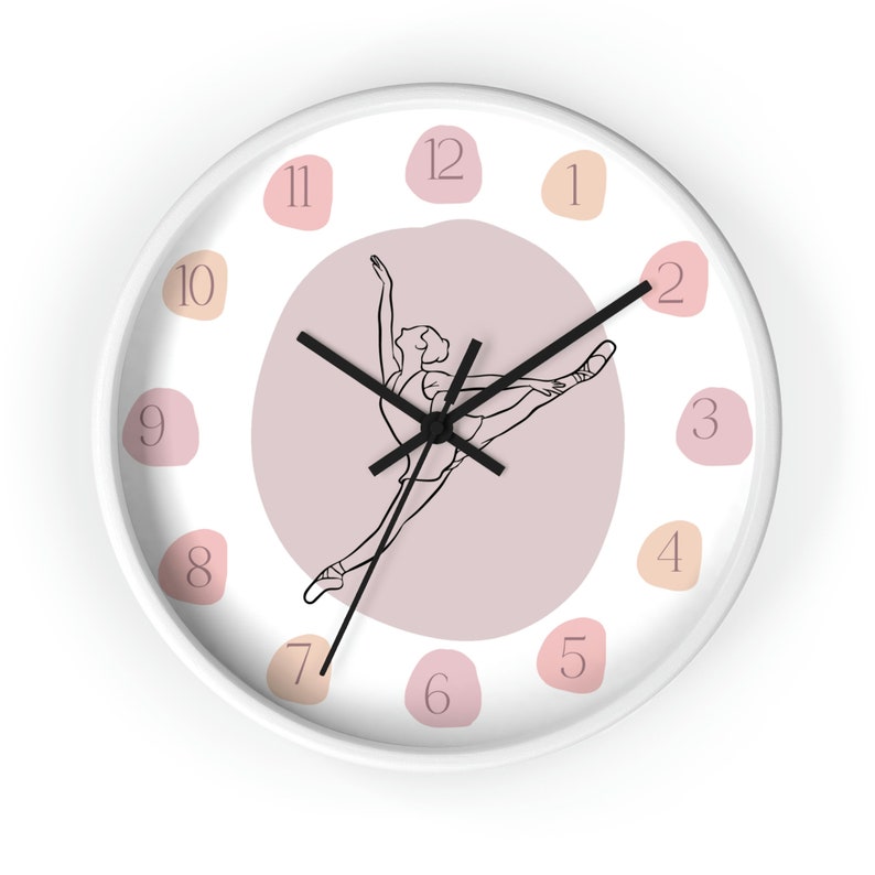 Pink Ballerina Wall Clock Dance Wall Clock Ballet Lover Gift Kids Wall ...