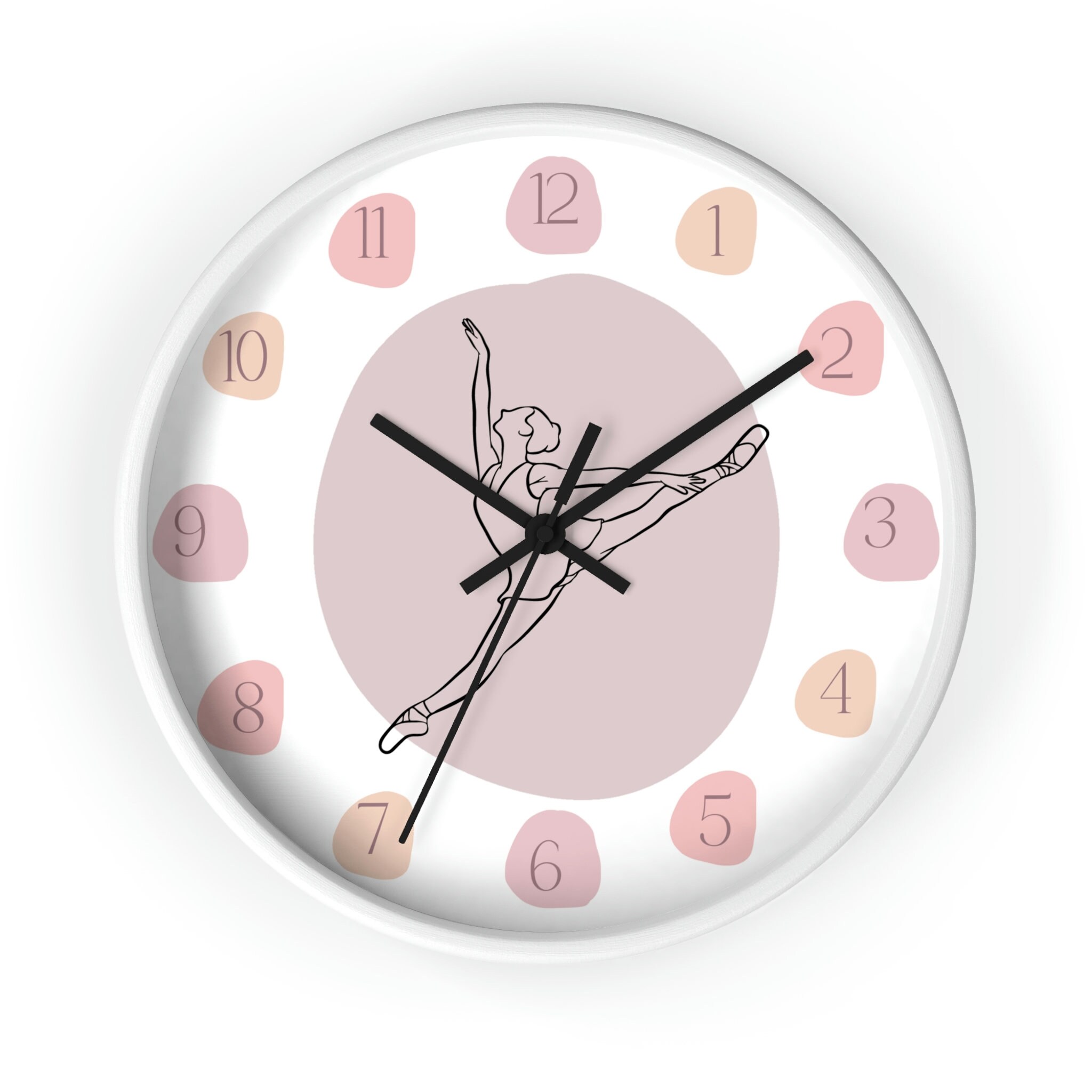 Pink Ballerina Wall Clock Dance Wall Clock Ballet Lover Gift Kids Wall ...
