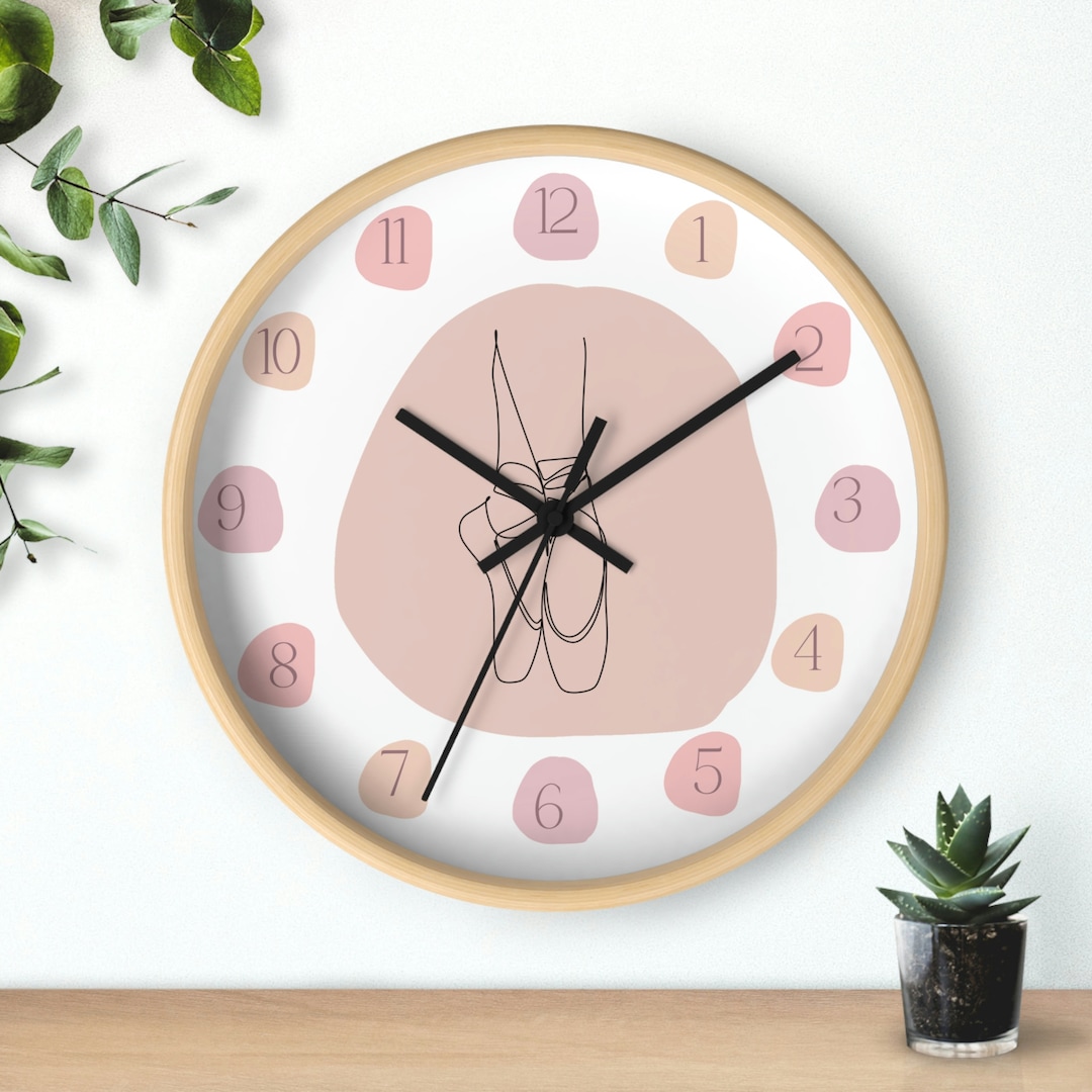 Pink Ballerina Wall Clock | Dance Wall Clock | Ballet Lover Gift | Kids ...