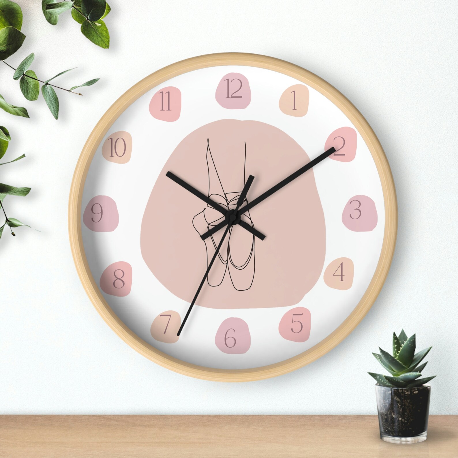 Pink Ballerina Wall Clock | Dance Wall Clock | Ballet Lover Gift | Kids ...