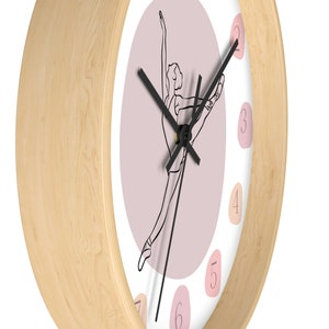 Pink Ballerina Wall Clock Dance Wall Clock Ballet Lover Gift Kids Wall ...