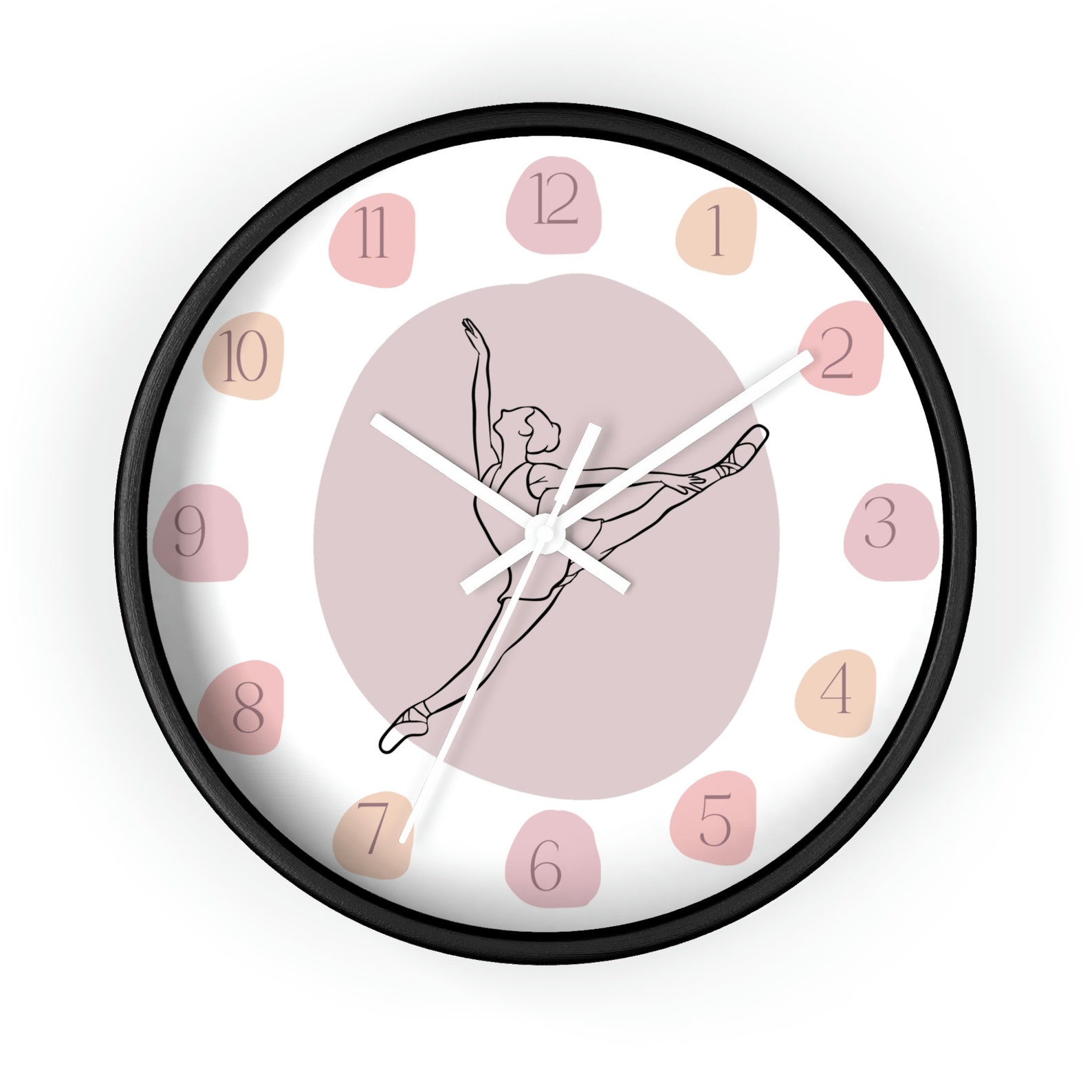 Pink Ballerina Wall Clock Dance Wall Clock Ballet Lover Gift Kids Wall ...