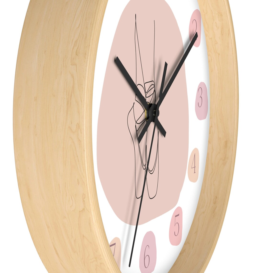 Pink Ballerina Wall Clock Dance Wall Clock Ballet Lover Gift Kids Wall ...