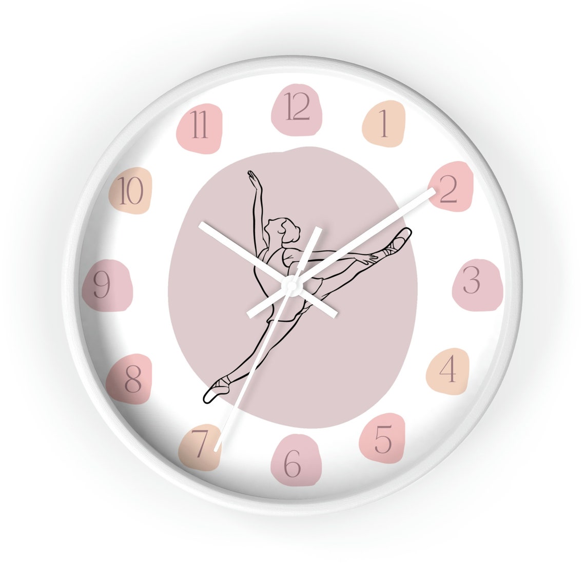 Pink Ballerina Wall Clock Dance Wall Clock Ballet Lover Gift Kids Wall ...
