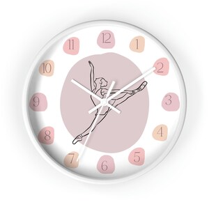 Pink Ballerina Wall Clock Dance Wall Clock Ballet Lover Gift Kids Wall ...