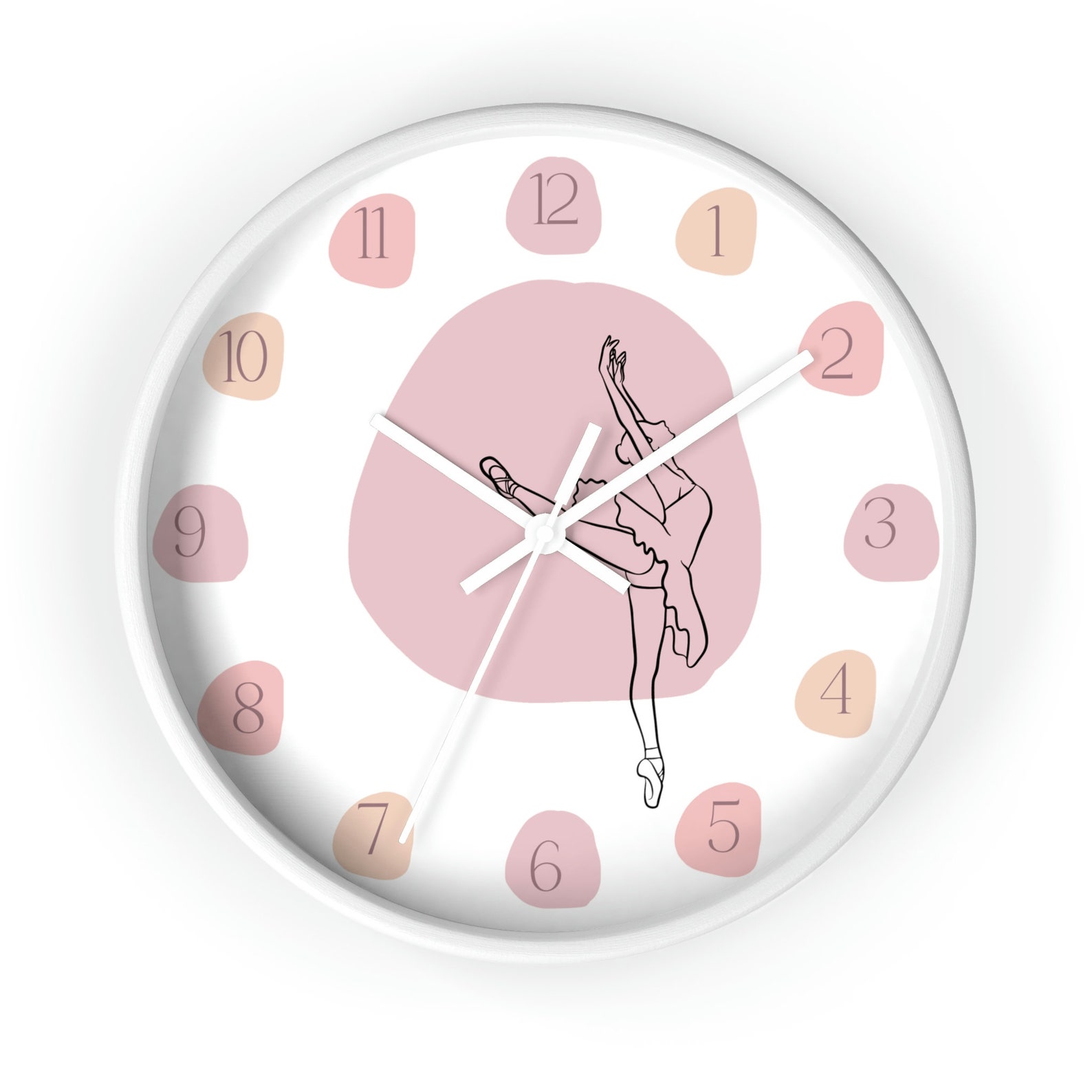 Pink Ballerina Wall Clock Dance Wall Clock Ballet Lover Gift Kids Wall ...