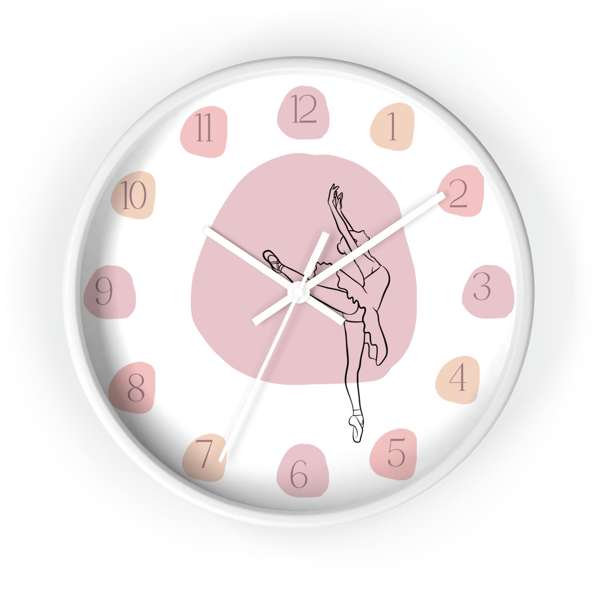 Pink Ballerina Wall Clock Dance Wall Clock Ballet Lover Gift Kids Wall ...