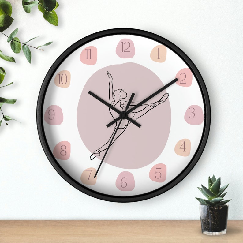 Pink Ballerina Wall Clock Dance Wall Clock Ballet Lover Gift Kids Wall ...