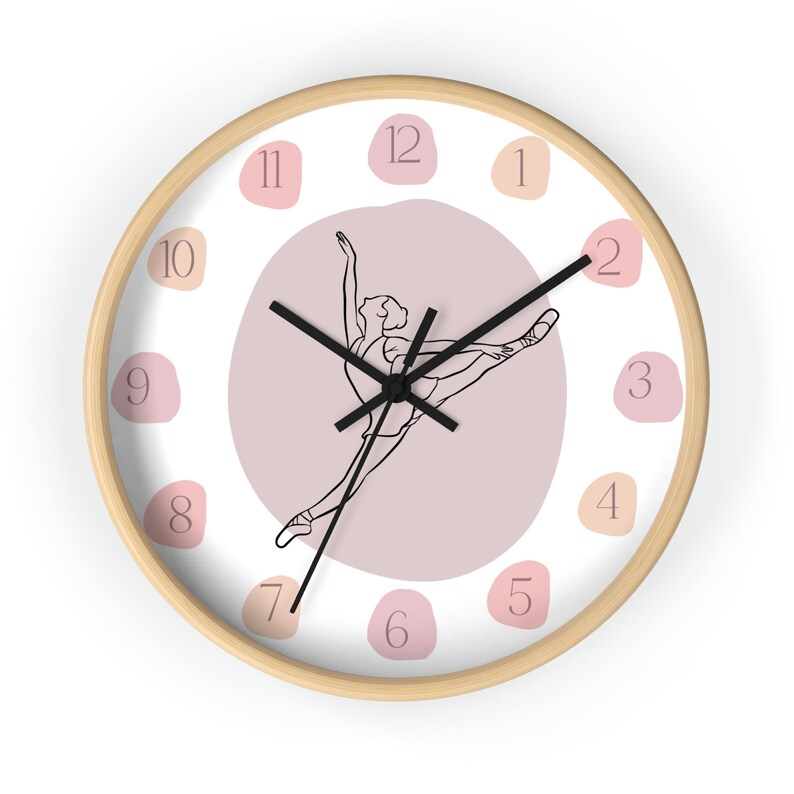 Pink Ballerina Wall Clock Dance Wall Clock Ballet Lover Gift Kids Wall ...