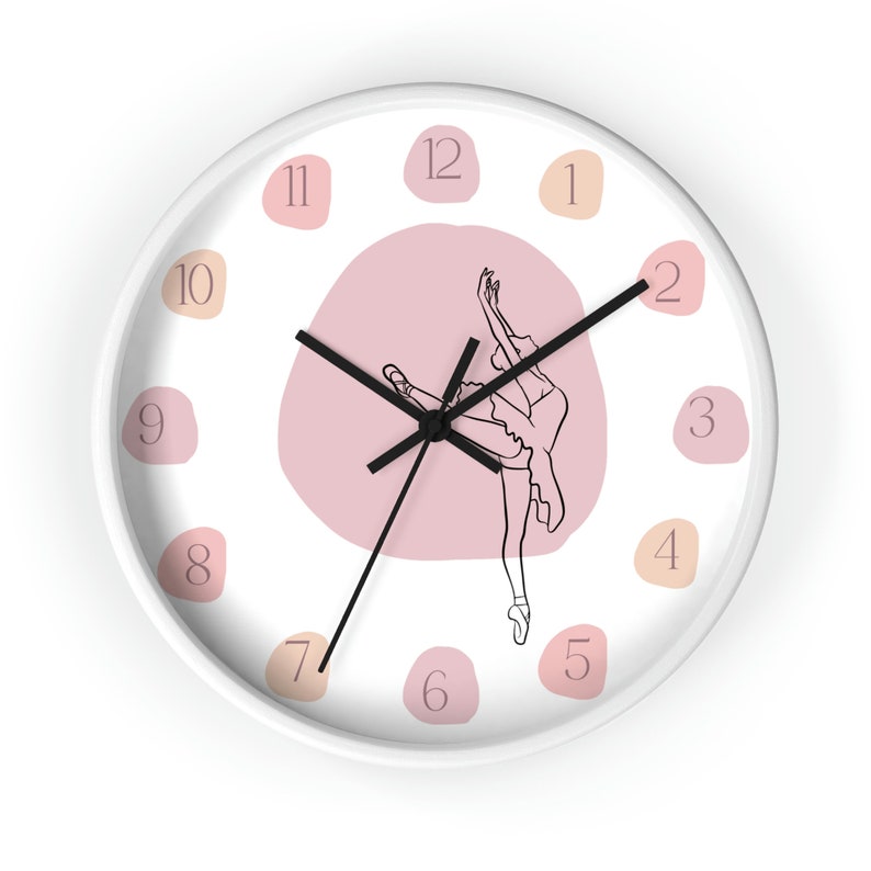 Pink Ballerina Wall Clock Dance Wall Clock Ballet Lover Gift Kids Wall ...
