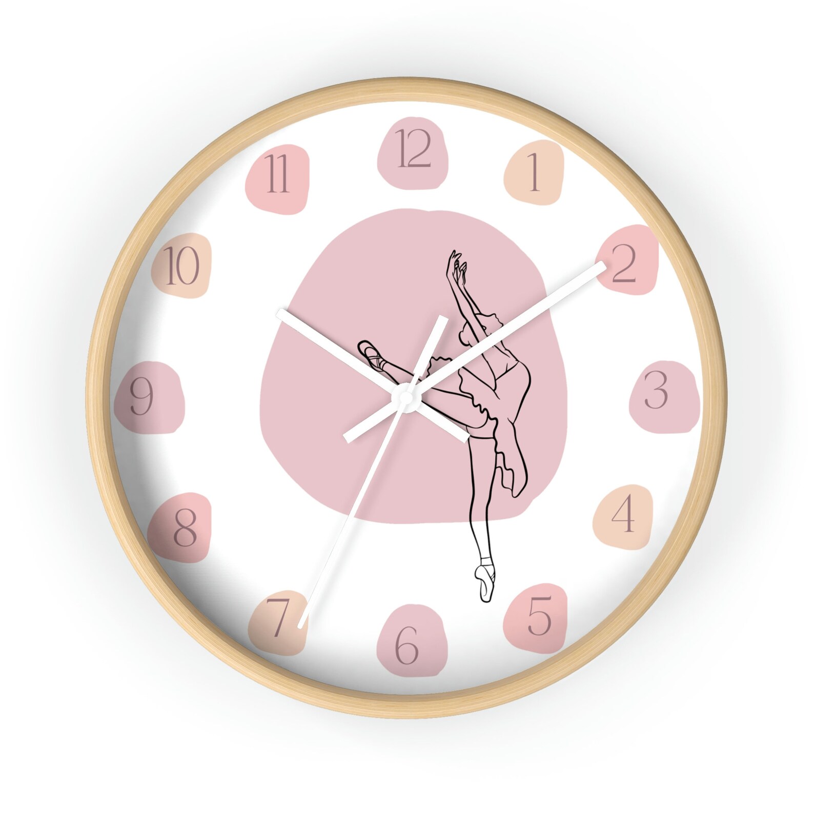 Pink Ballerina Wall Clock Dance Wall Clock Ballet Lover Gift Kids Wall ...