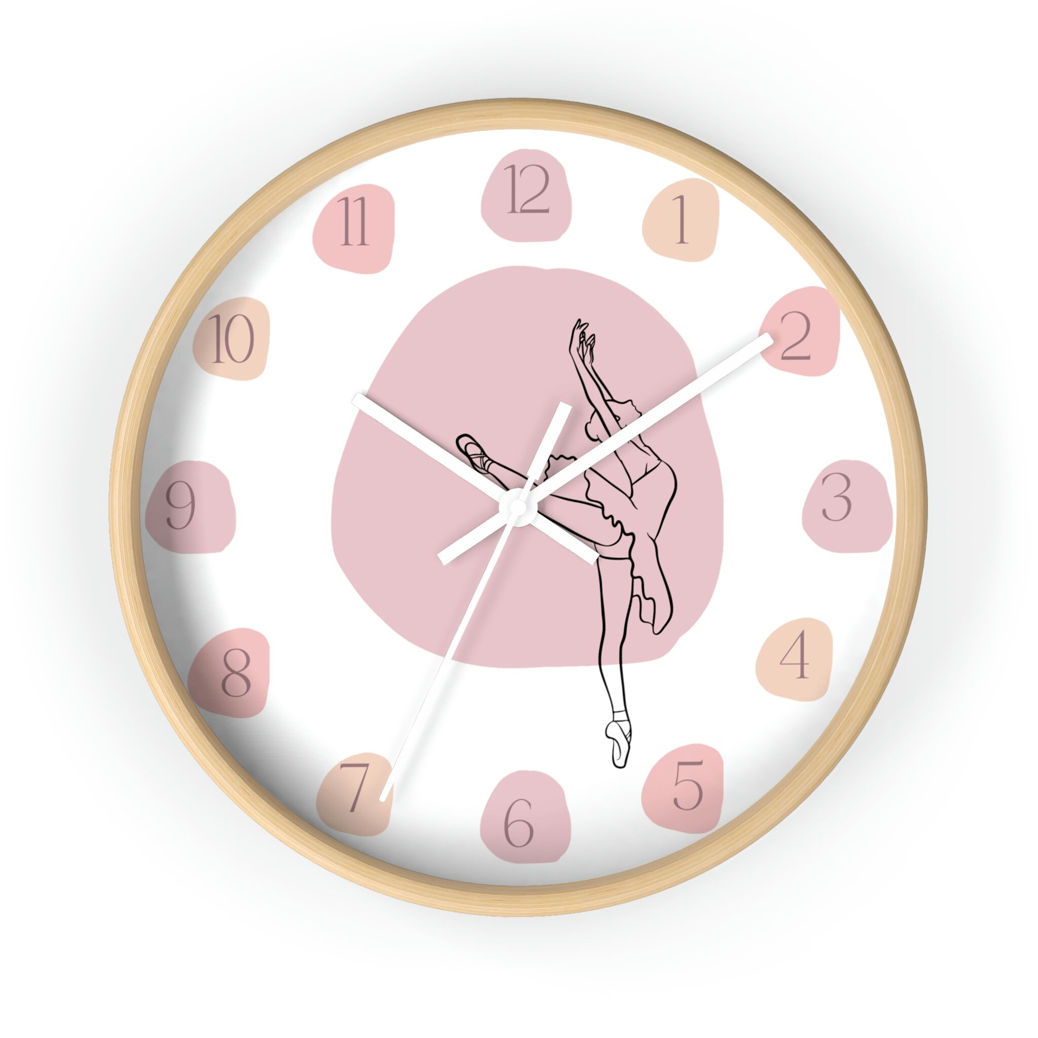 Pink Ballerina Wall Clock Dance Wall Clock Ballet Lover Gift Kids Wall ...