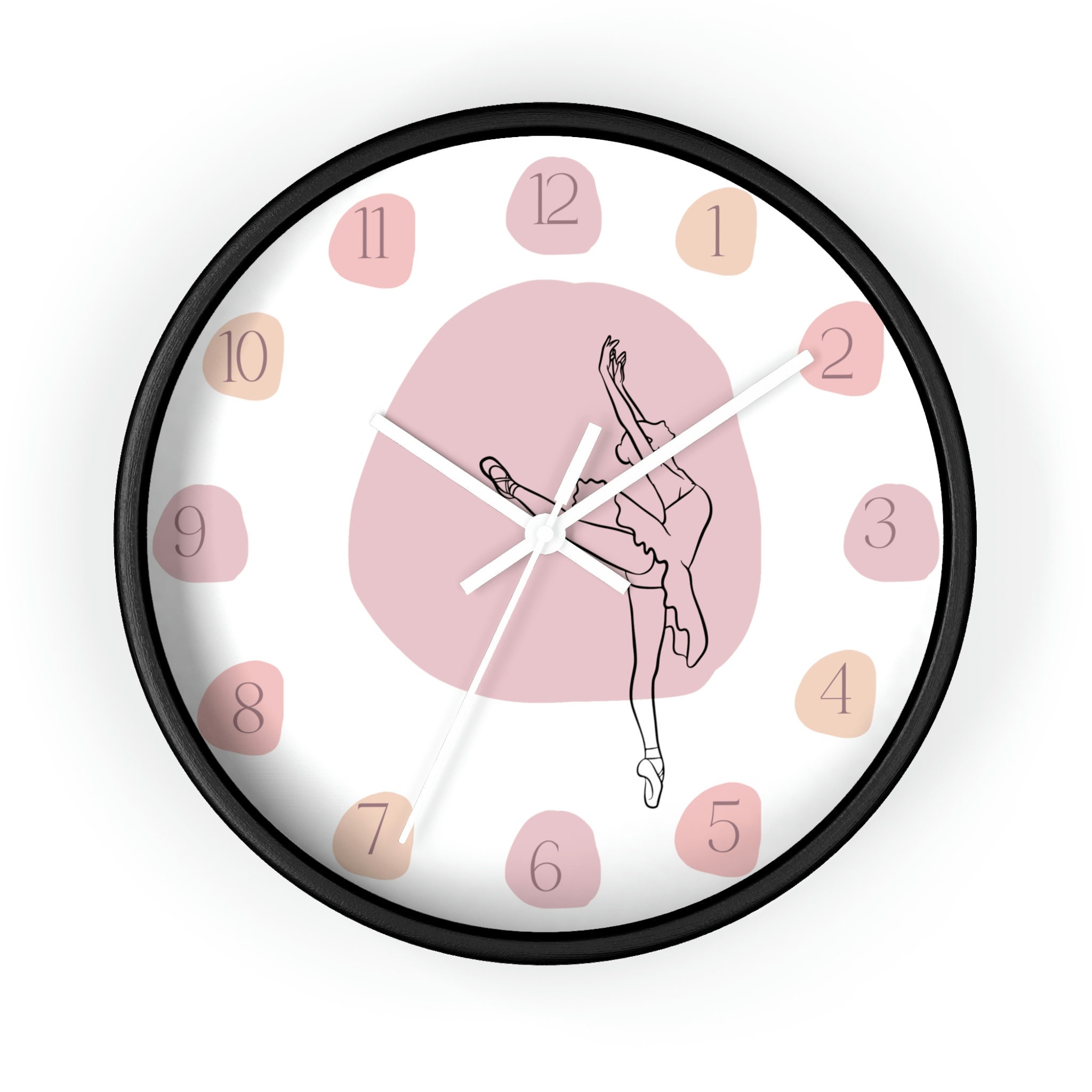 Pink Ballerina Wall Clock Dance Wall Clock Ballet Lover Gift Kids Wall ...
