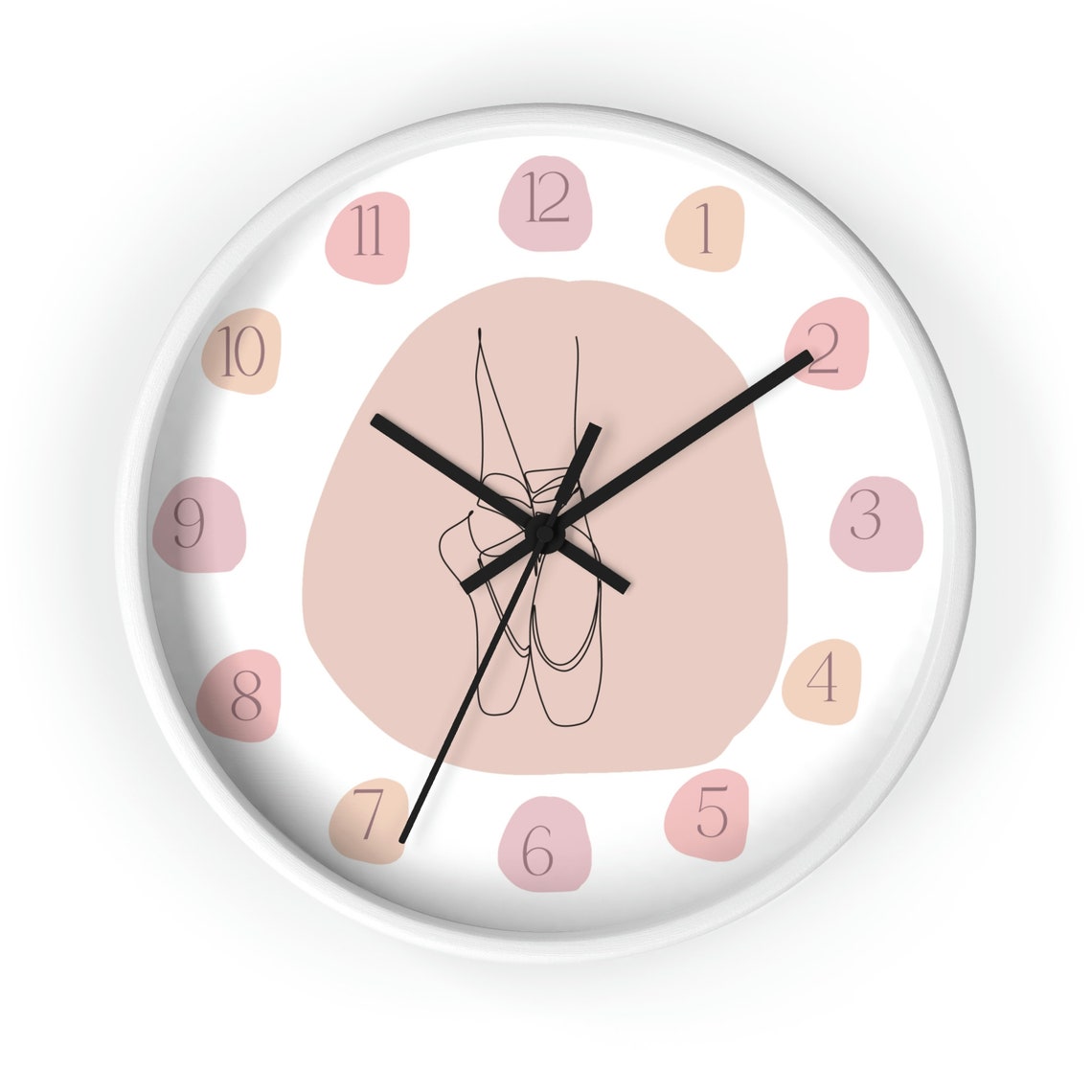 Pink Ballerina Wall Clock Dance Wall Clock Ballet Lover Gift Kids Wall ...