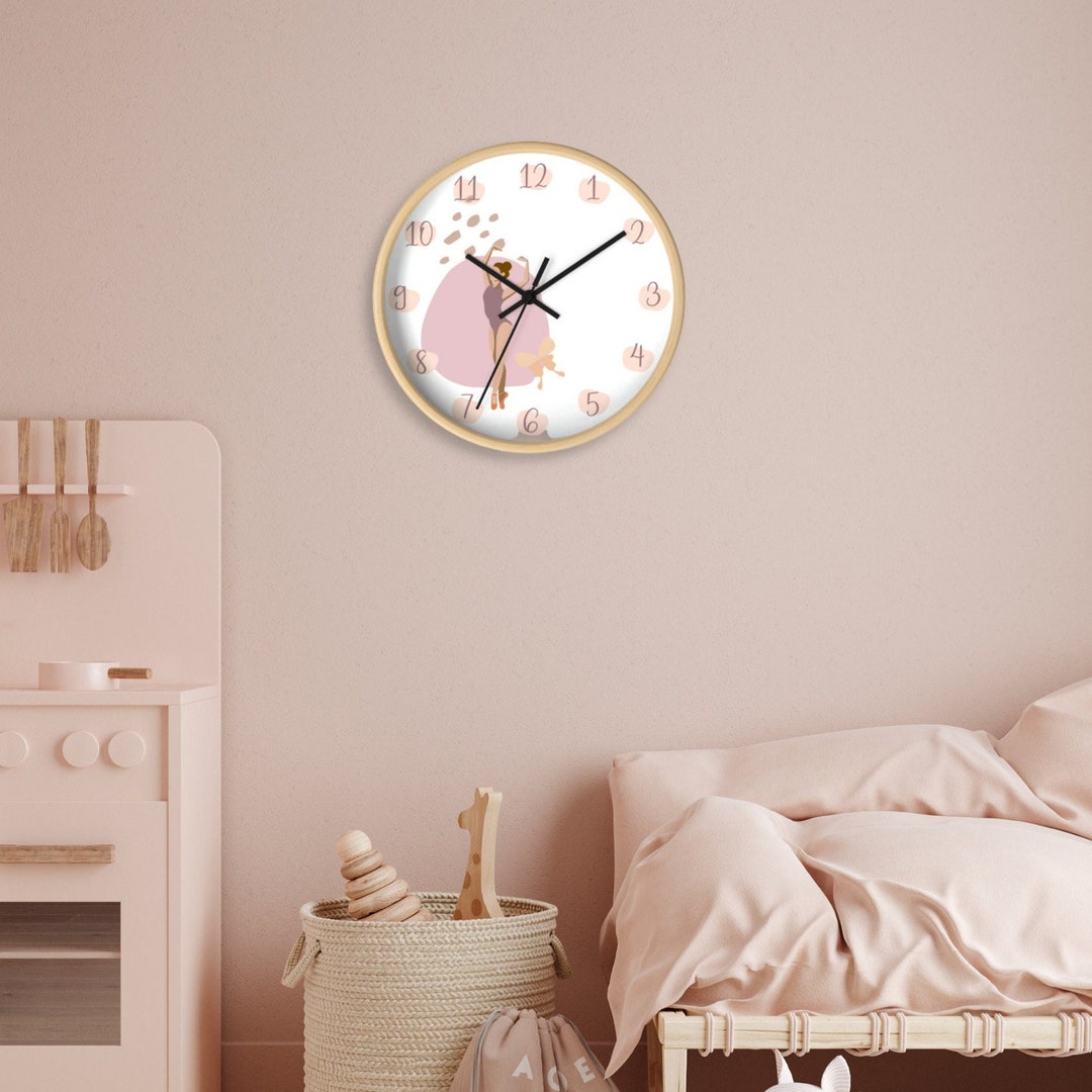 Pink Ballerina Wall Clock Dance Wall Clock Ballet Lover Gift Kids Wall ...