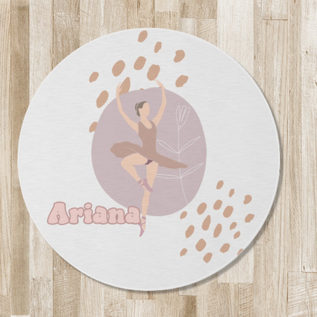 Pink Ballerina Round Rug Dance Nursery Carpet Ballet Lover - Etsy